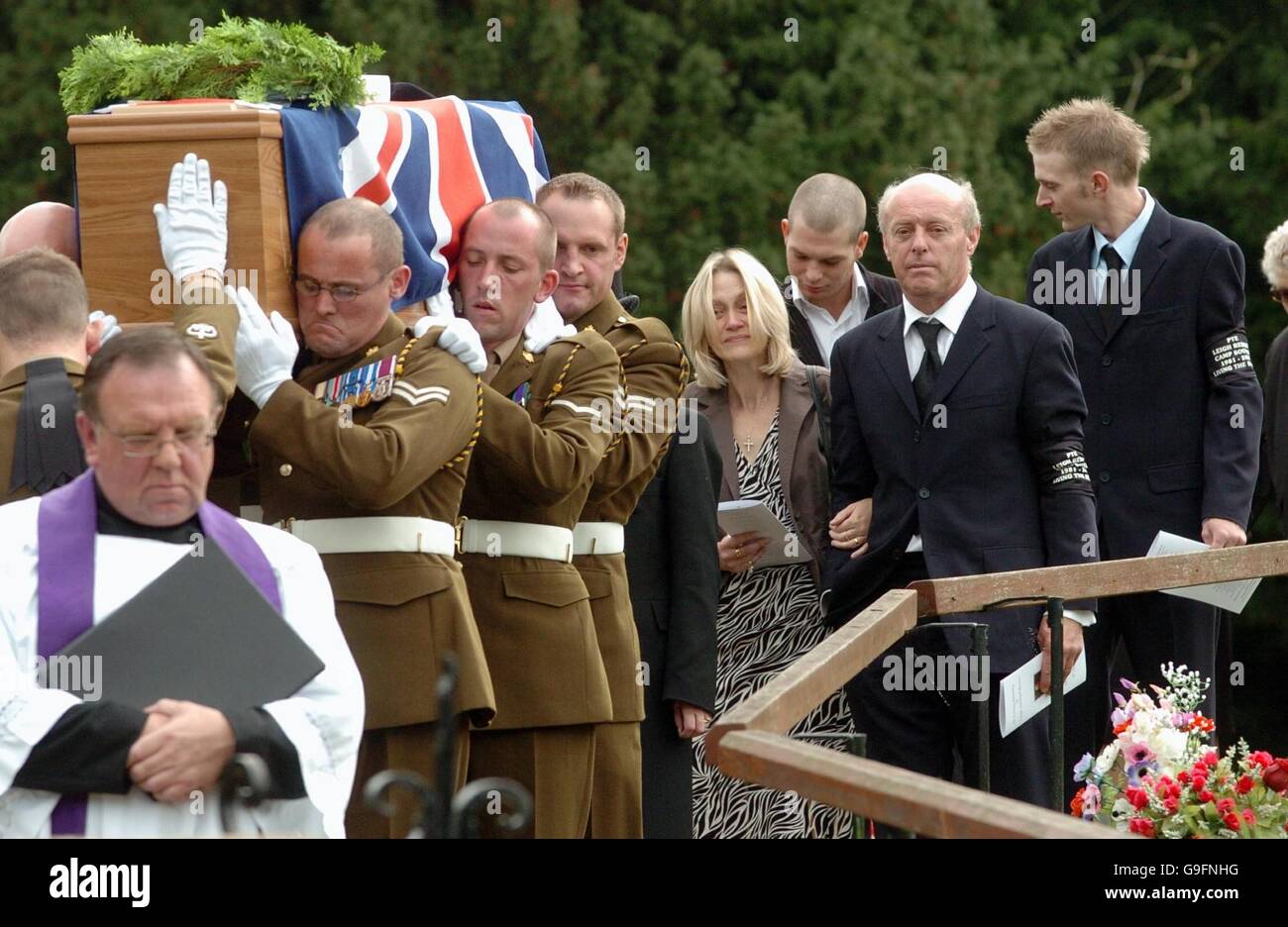 Bev and Melvyn Reeves follow the coffin of their son Private Leigh ...