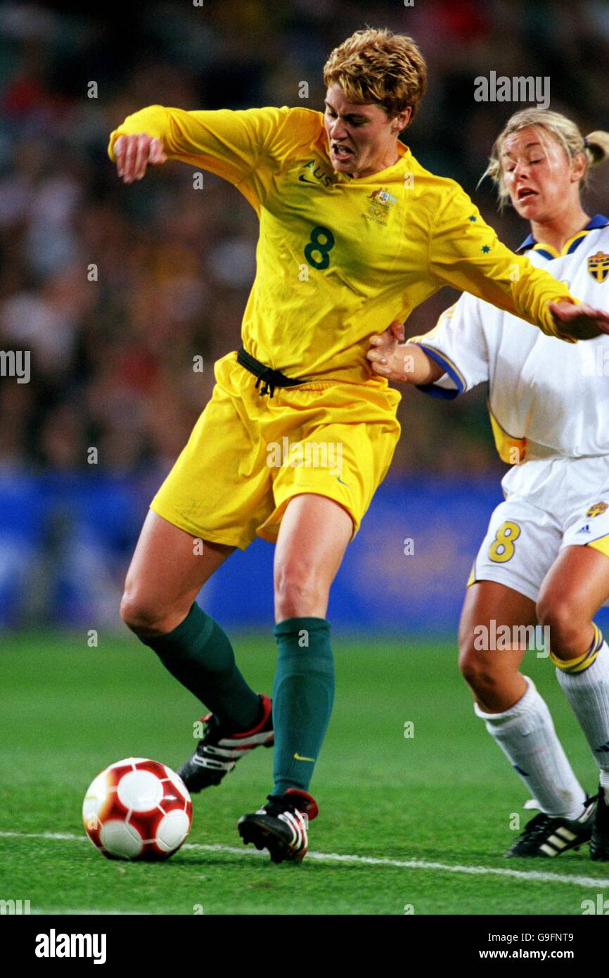 Australias cheryl salisbury is pressured by swedens tina nordlund hi ...