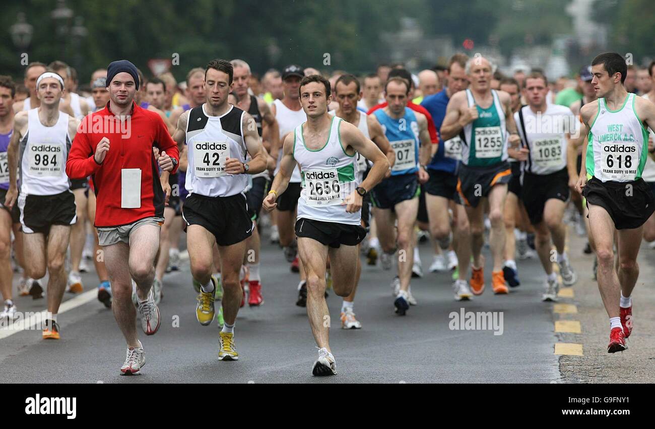 Runners take part in the Adidas Frank Duffy 10-mile race in the Phoenix ...