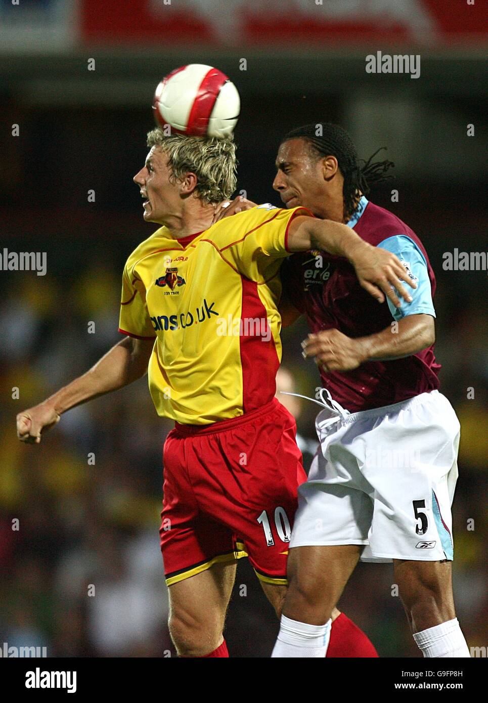 West Ham United's Anton Ferdinand and Watford's Darius Henderson Stock ...