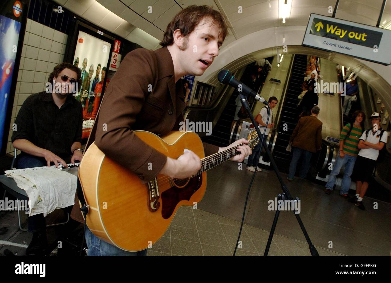 Singer launches album on the London Underground Stock Photo - Alamy