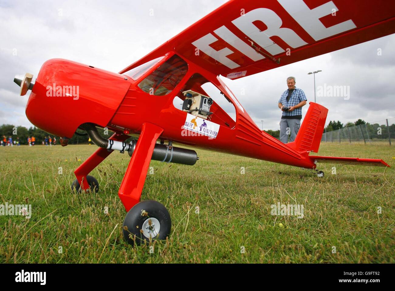 Remote controlled police plane Stock Photo - Alamy