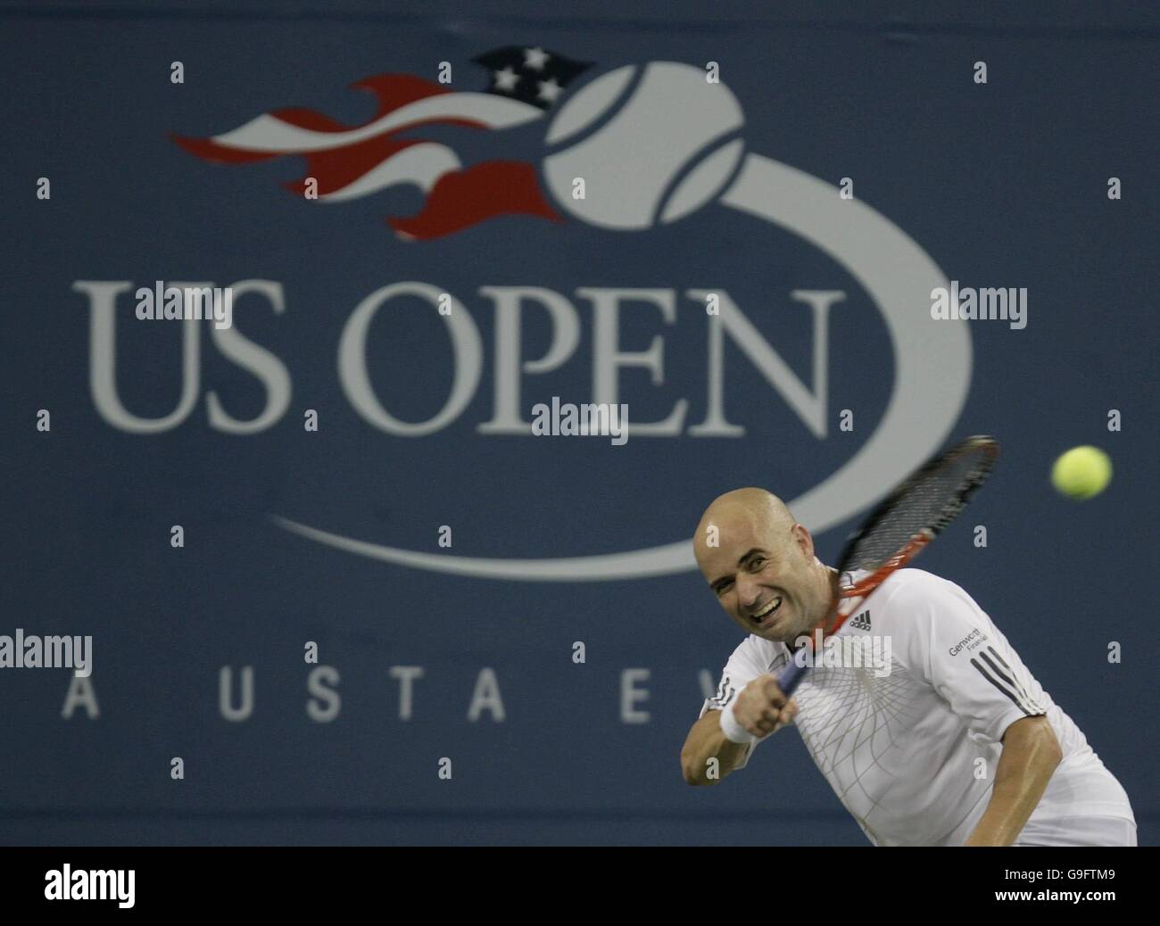 American Andre Agassi in action during his first round match against ...