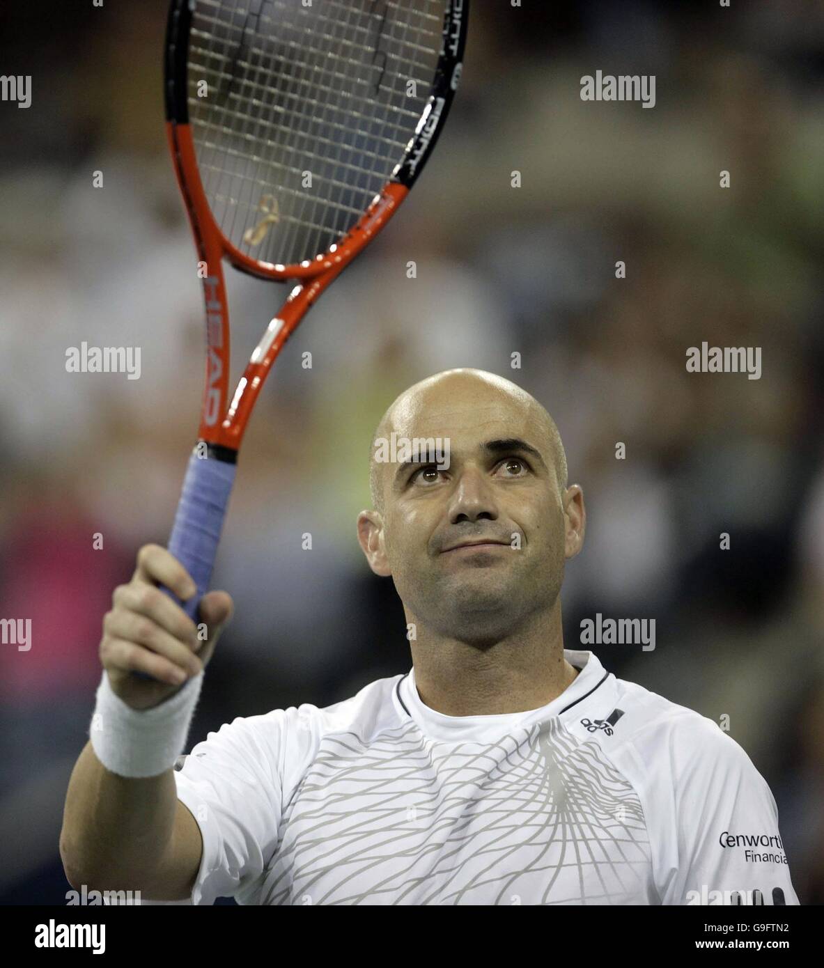 American Andre Agassi ahead of his first round match against Andrei ...