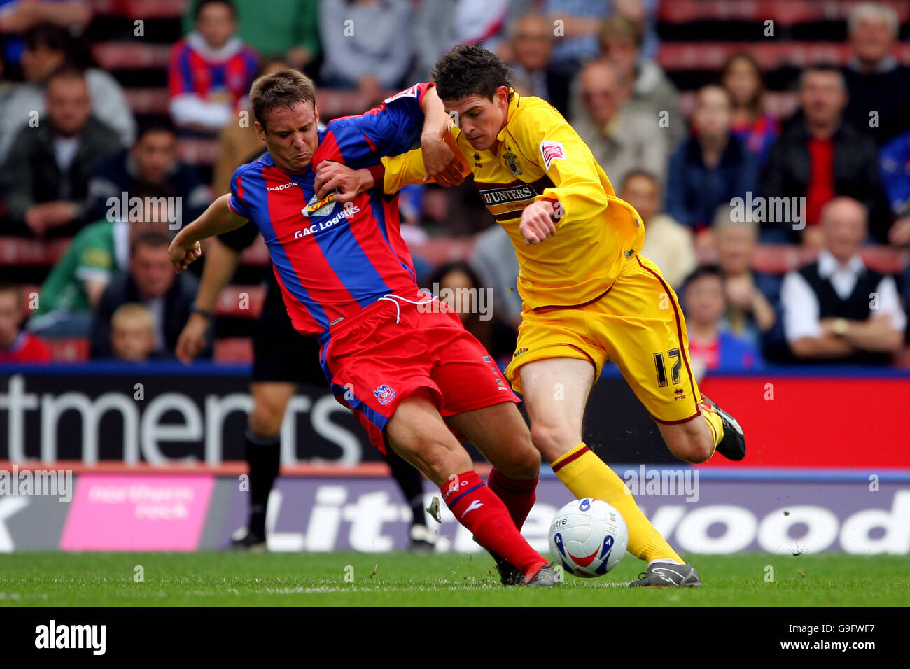 Crystal Palace's Danny Butterfield and Burnley's Kyle Lafferty Stock ...