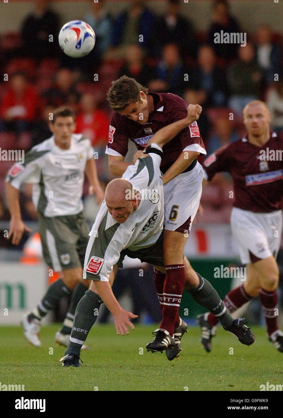 Bristol City's Steve Brooker and Northampton Town's Chris Doig Stock ...