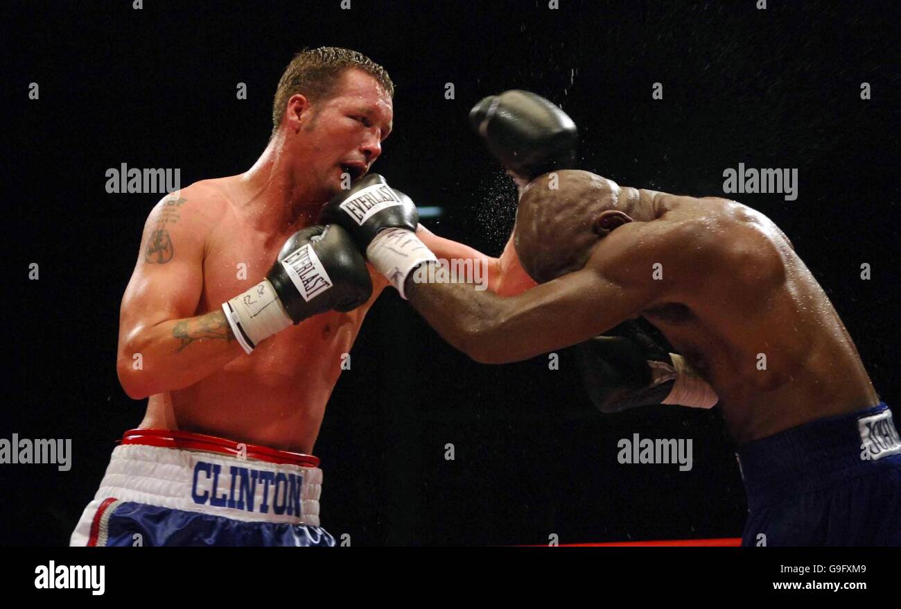 Great Britain's Clinton Woods (L) in action against Jamaica's Glen ...