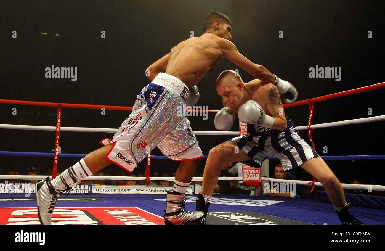 Boxing - Bolton Arena. Great Britain's Amir Khan in action against Ryan ...