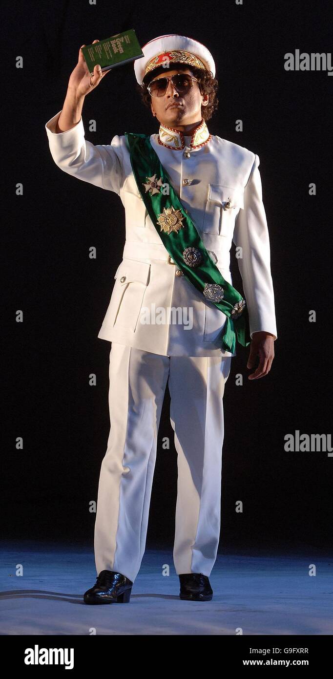 Ramon Tikaram on stage during a dress rehersal for Gaddafi: A Living ...