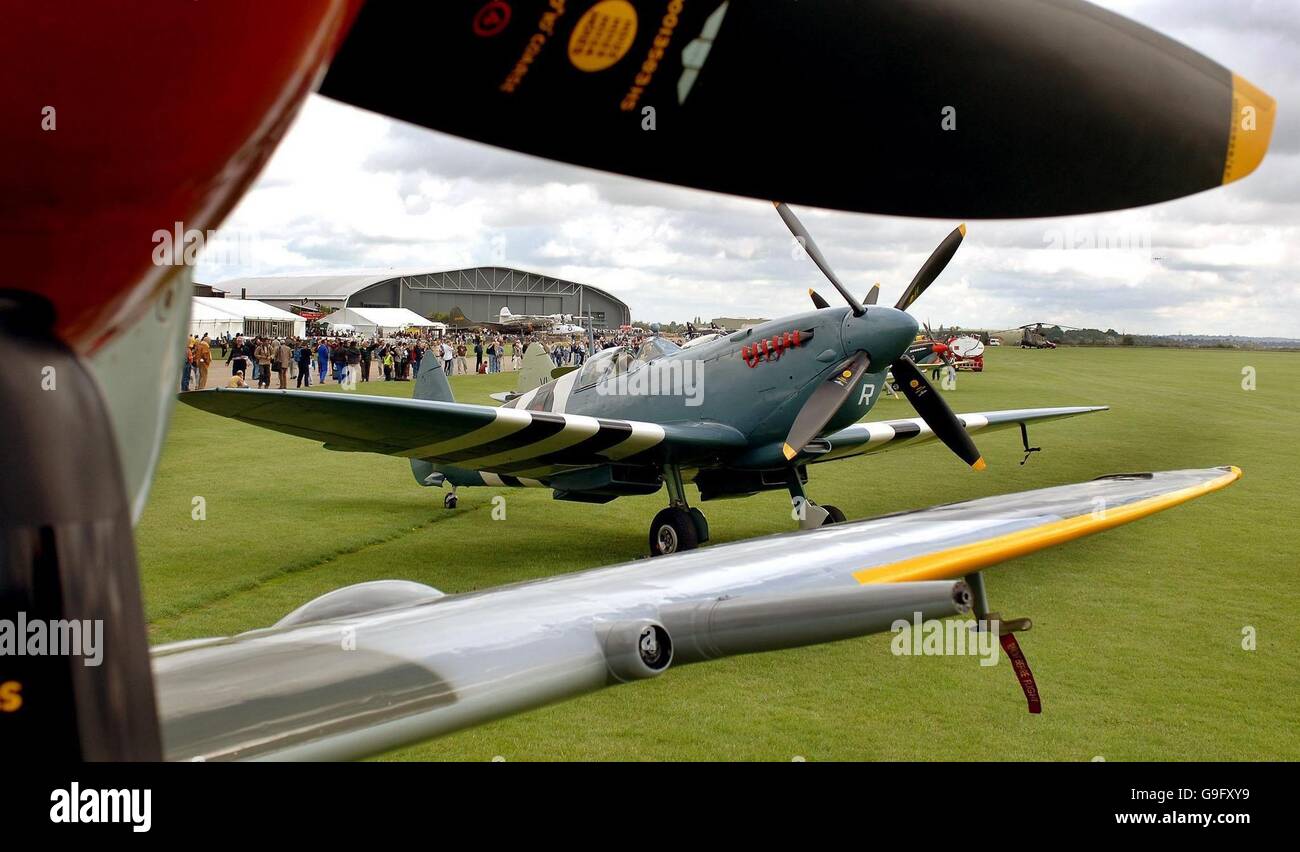 Supermarine spitfire seen through the propellor blades of another ...