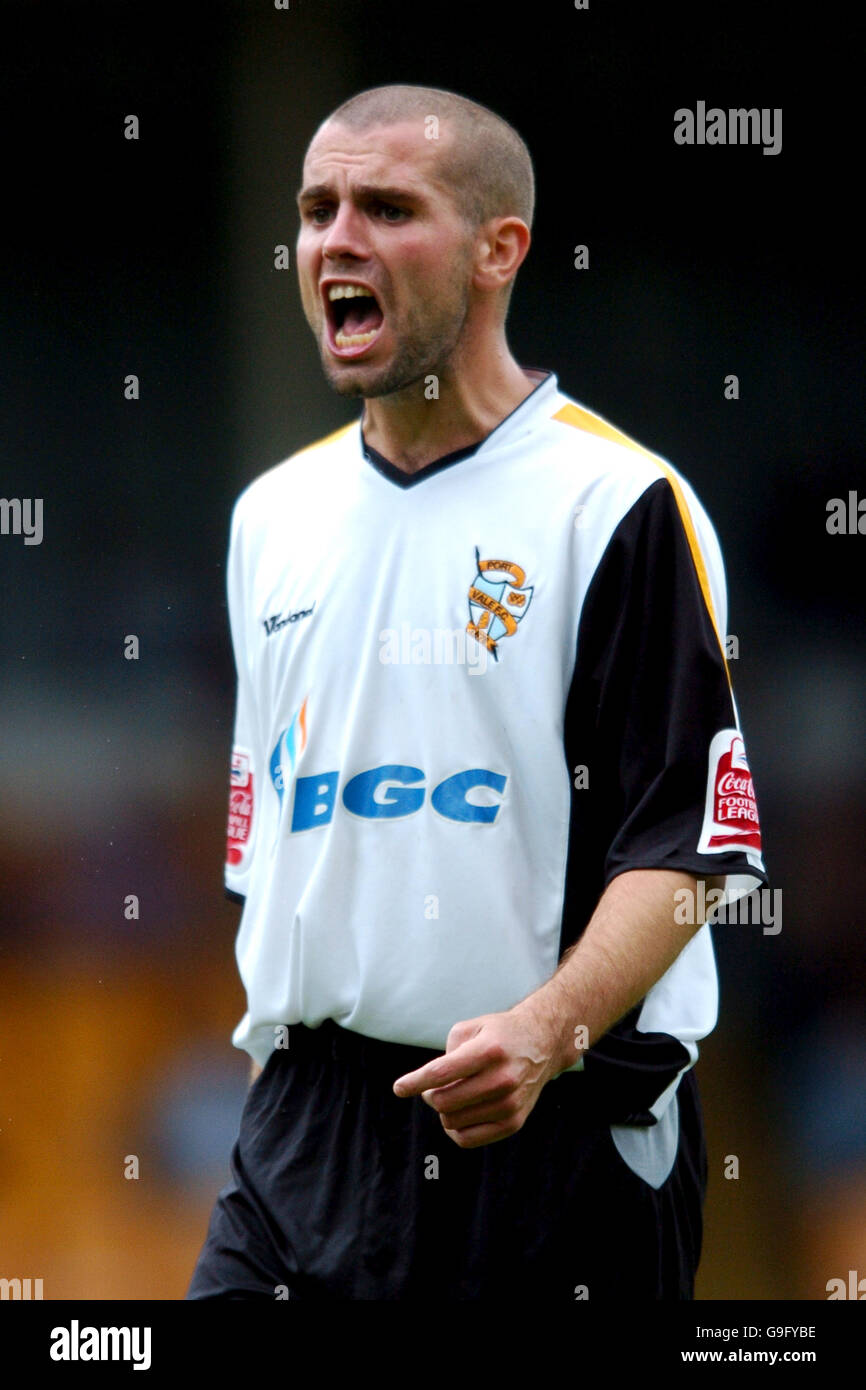 Port Vale's Mark McGregor protests at a decision by the referee Stock ...