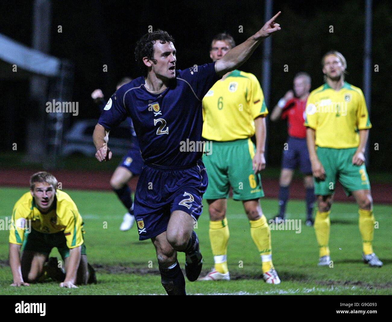 Scotland's Christian Dailly celebrates scoring against Lithuania during ...