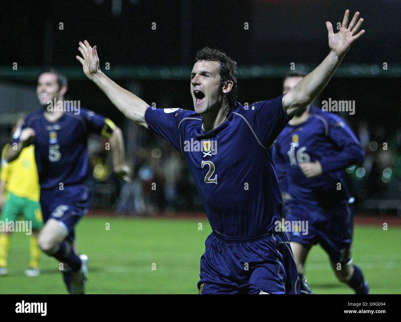 Scotland's Christian Dailly celebrates scoring against Lithuania during ...