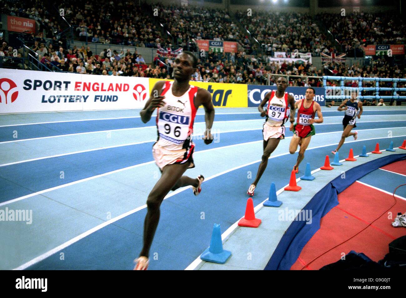 Paul Bitok leads from Moses Kiptanui and Said El Wardi in the men's 2 ...