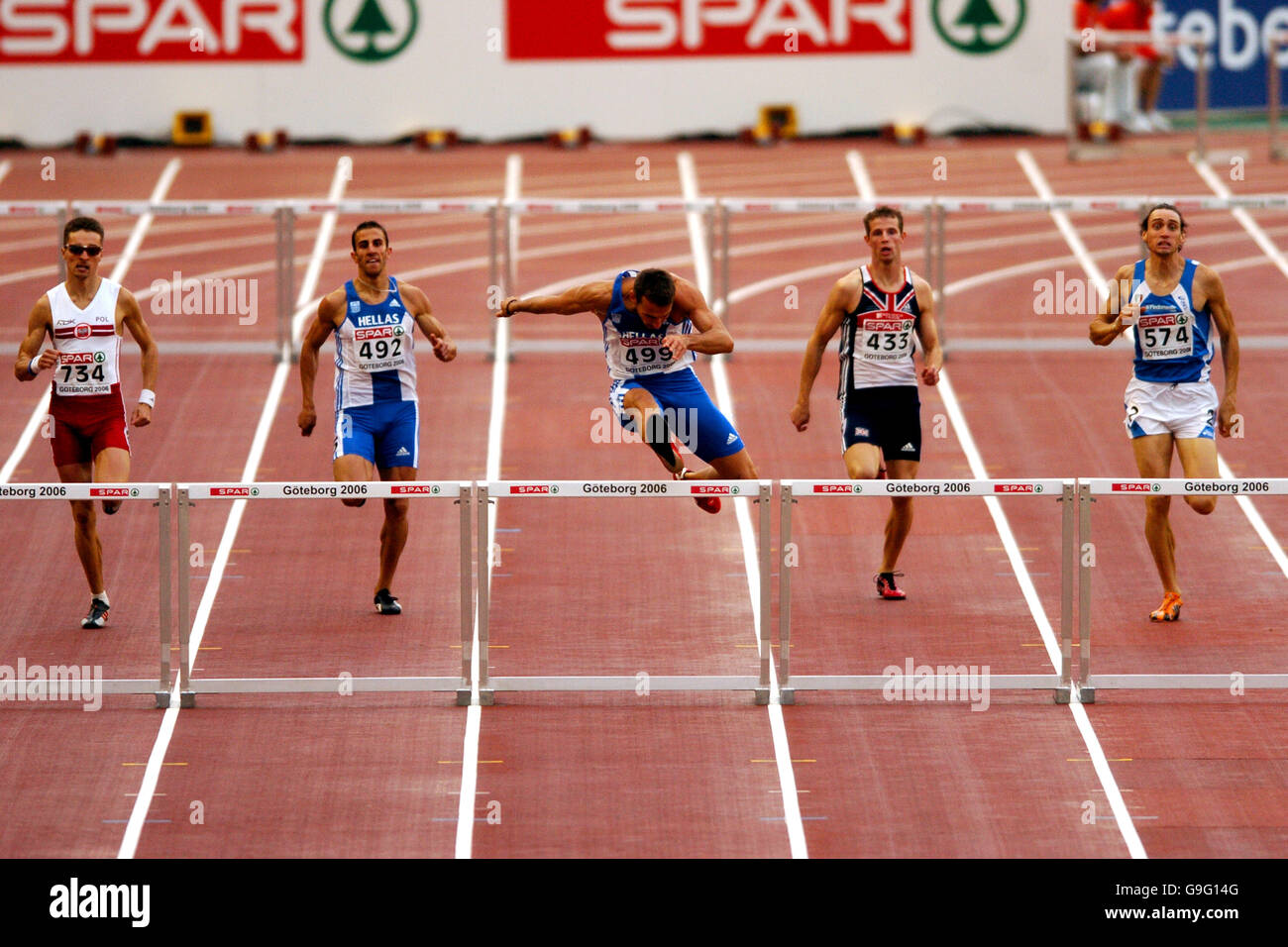 Greece's Periklis Iakovakis is sandwiched between compatriot Minas ...