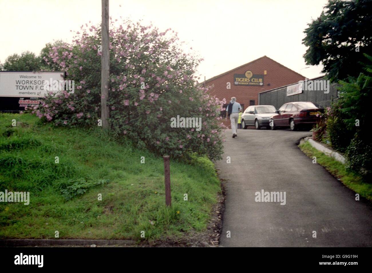 The entrance to worksop towns sandy lane ground hi-res stock ...