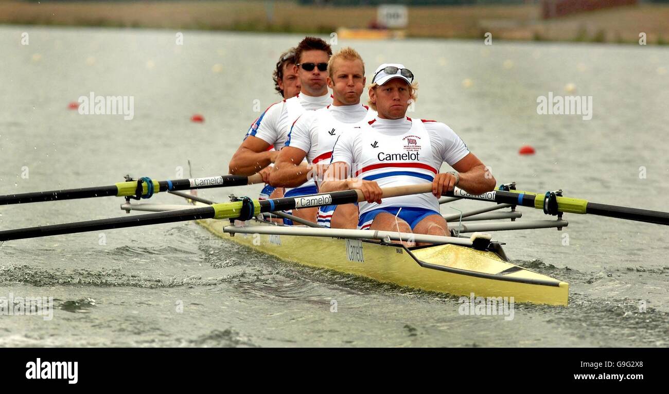The Great Britain coxless fours rowing team (left to right) Steve ...