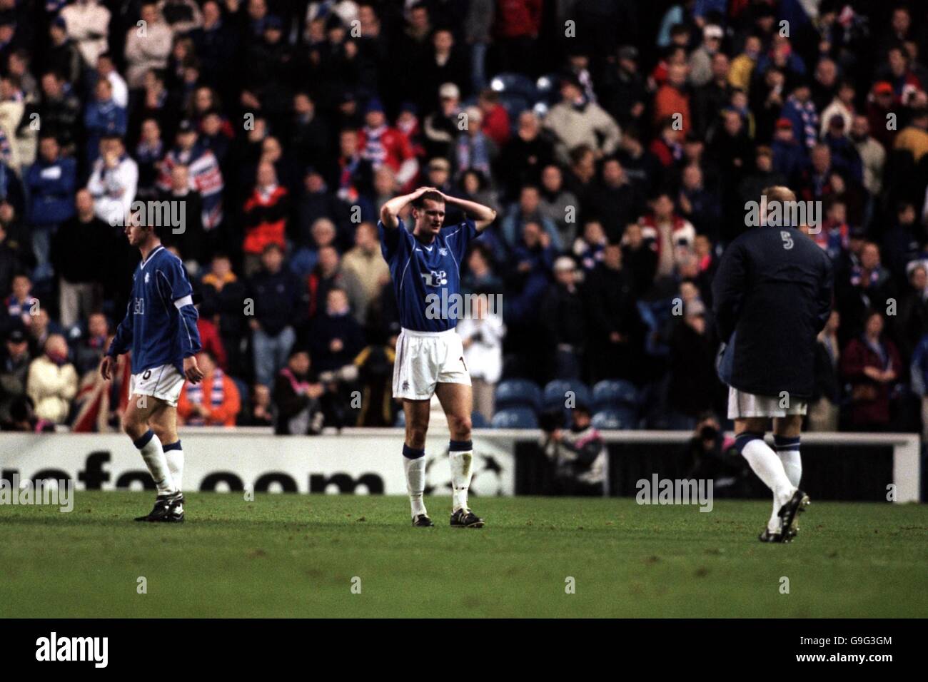 Rangers' Scott Wilson puts his hands on his head after Rangers crashed ...