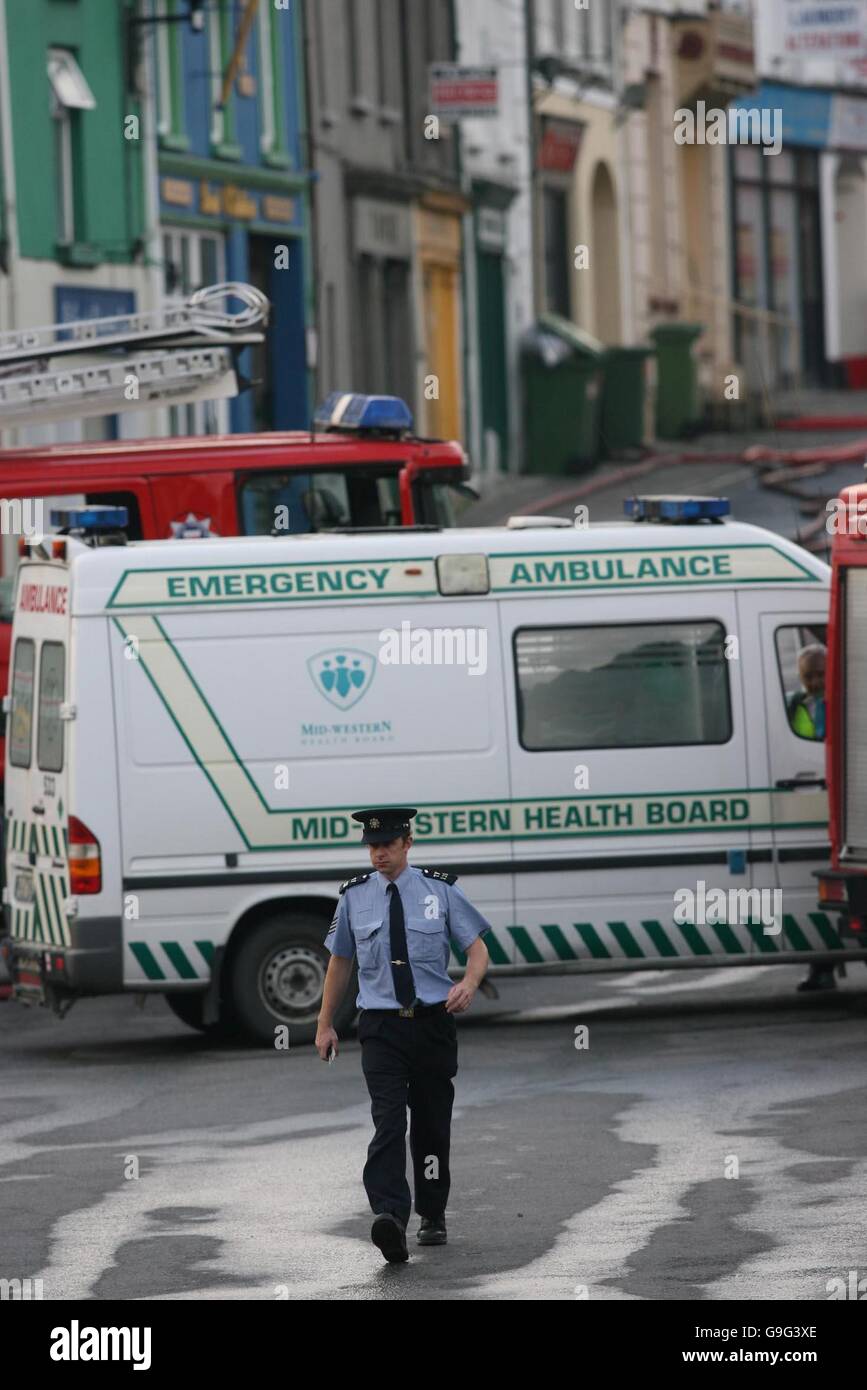 Police fire brigade emergency personnel on scene rosemary square hi-res ...