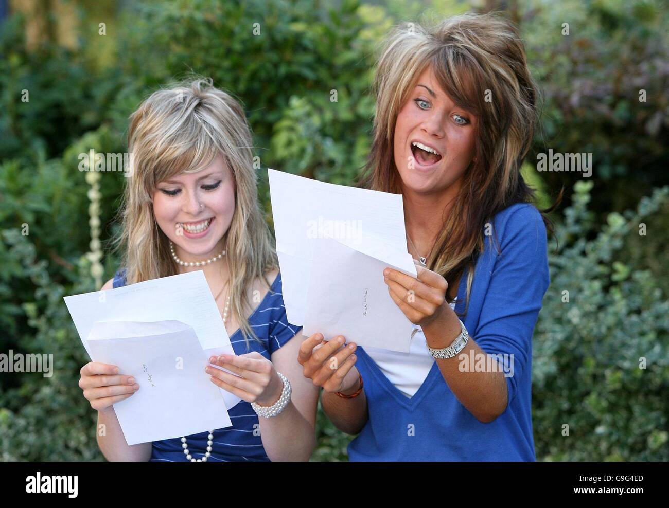 Annabel Williams (right) celebrating 11 A*s in her GCSE results, with ...