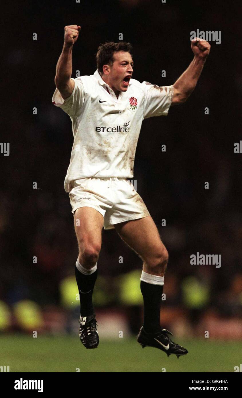 Englands dan luger celebrates scoring winning try in last minute hi-res ...