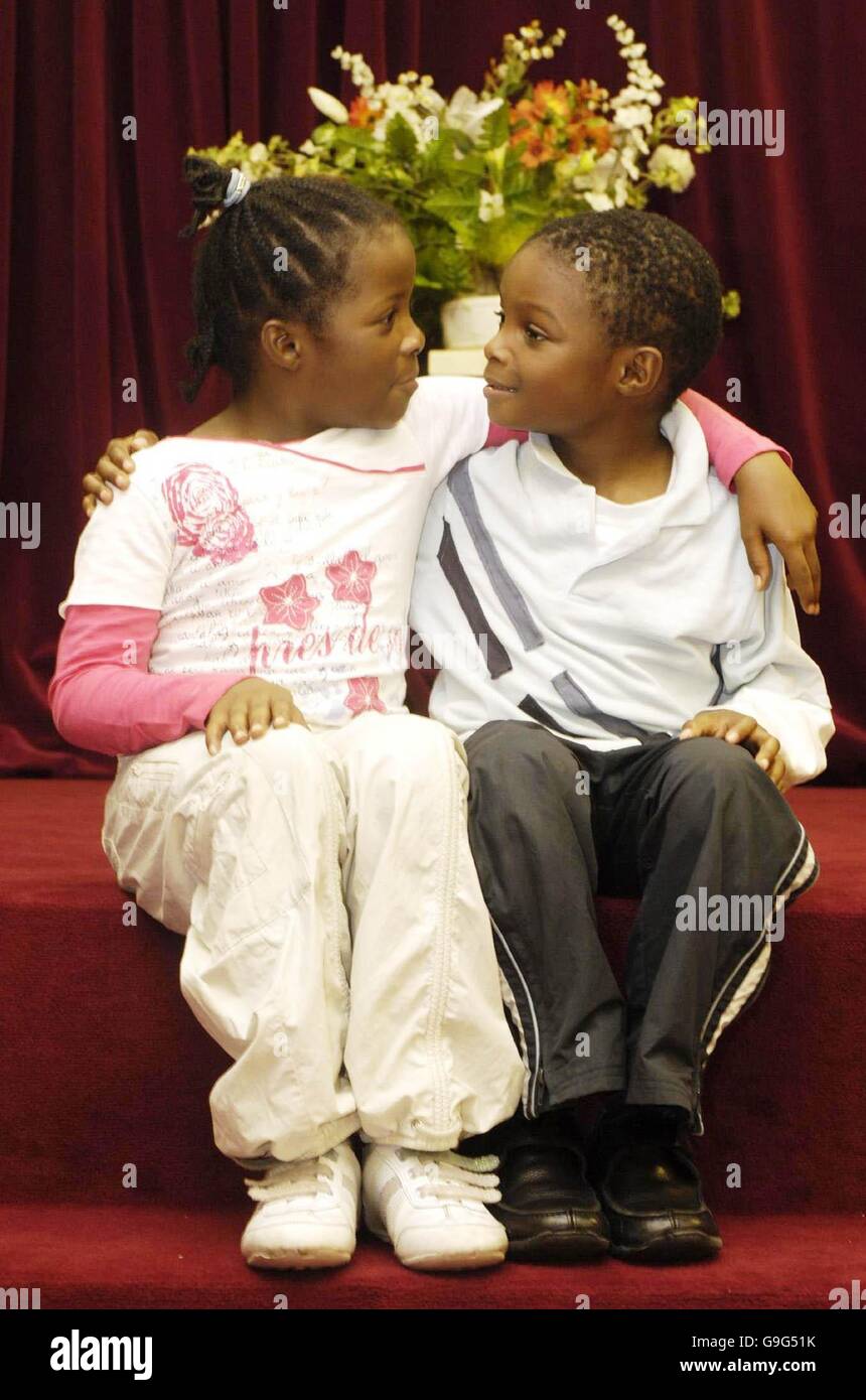 Six-year-old twins Paula and Peter Imafidon after hearing their GCSE ...