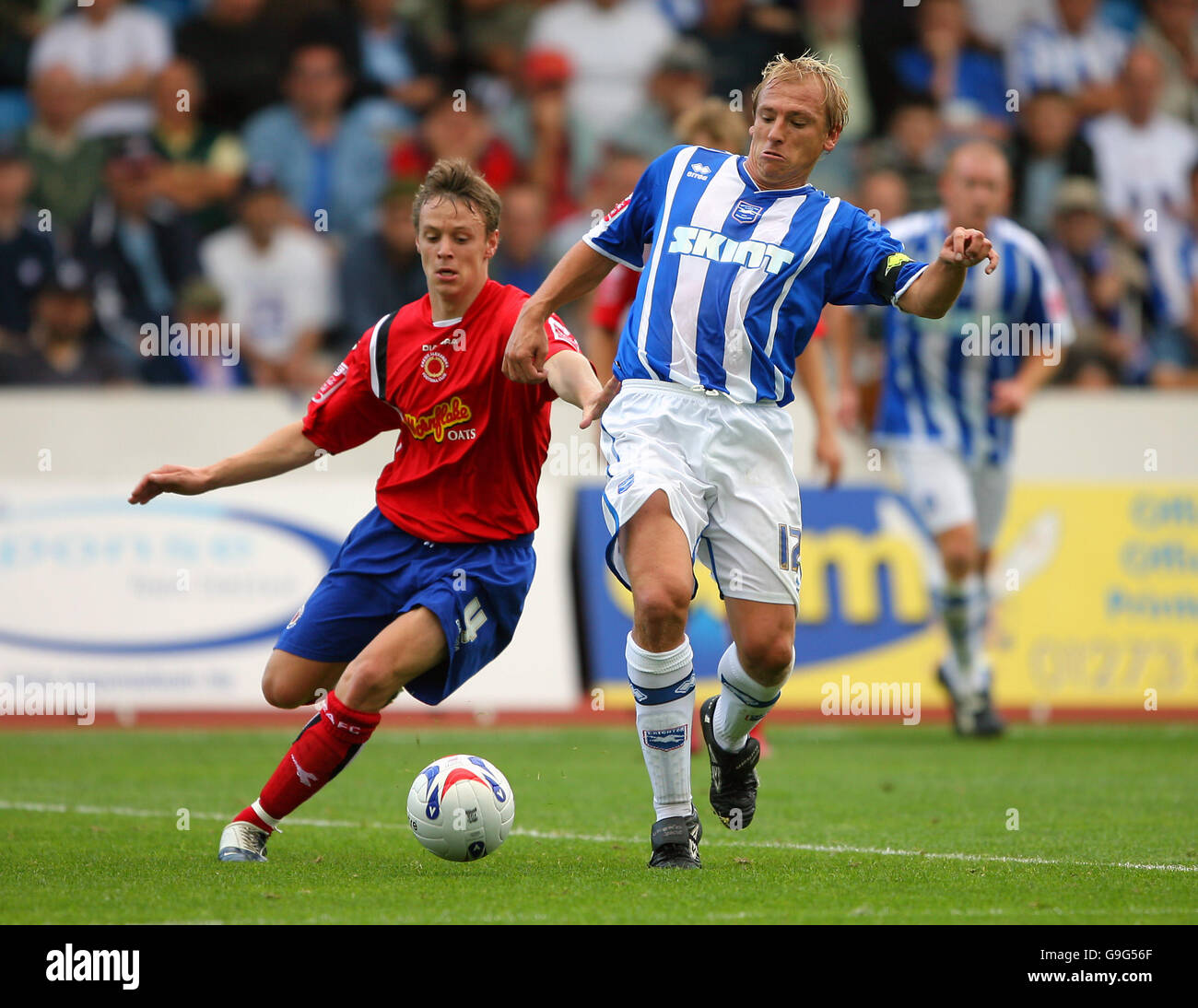 Brighton & Hove Albion's Richard Carpenter and Crewe Alexandra's Gary ...