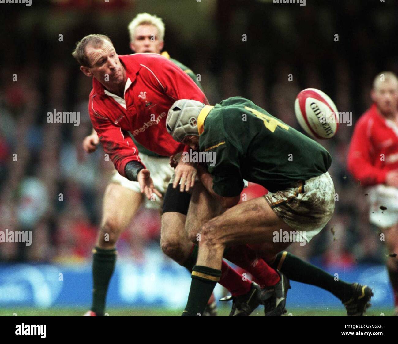 Rugby Union - Friendly - Wales v South Africa. Wales' Gareth Thomas (l ...