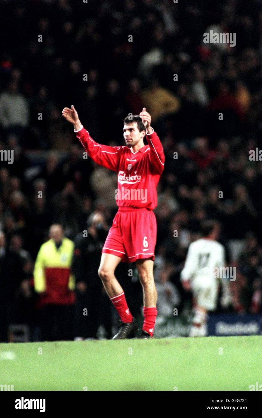 Liverpools markus babbel celebrates scoring hi-res stock photography ...