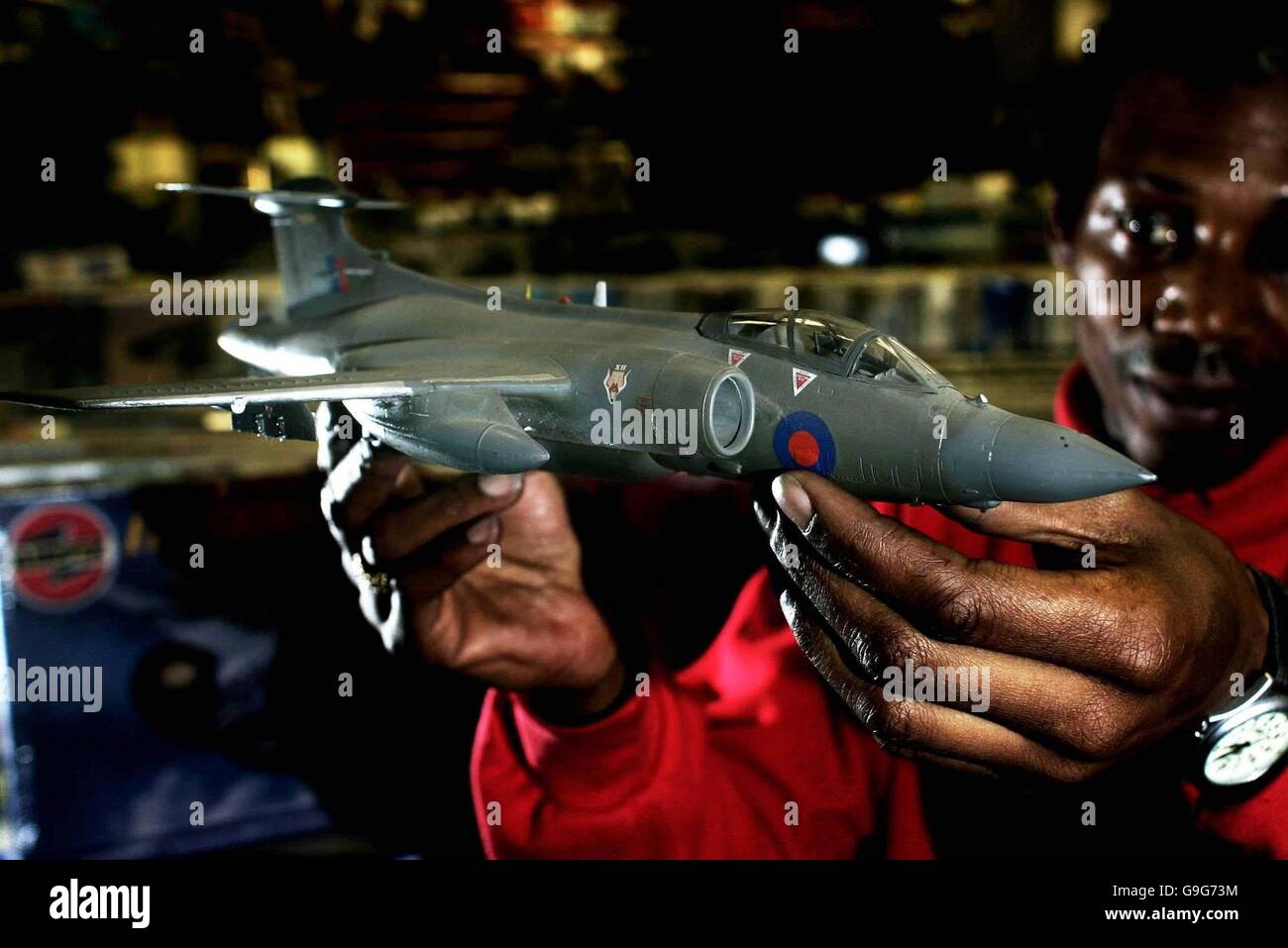 An Airfix scaled model of a Buccaneer jet in a ModelZone shop in ...