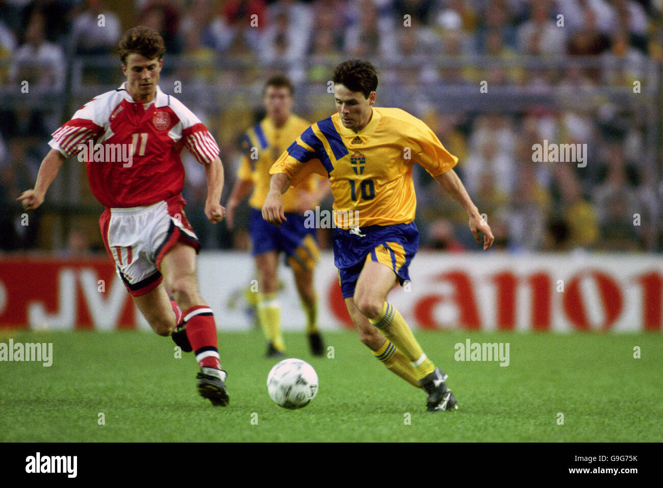 Soccer - Euro 92 - Group A - Sweden v Denmark - Rasunda, Solna Stock ...