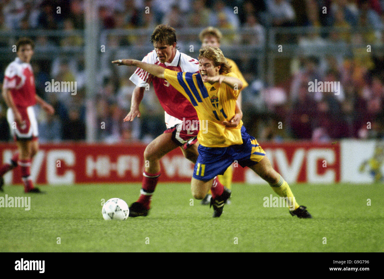 Soccer - Euro 92 - Group A - Sweden v Denmark - Rasunda, Solna Stock ...