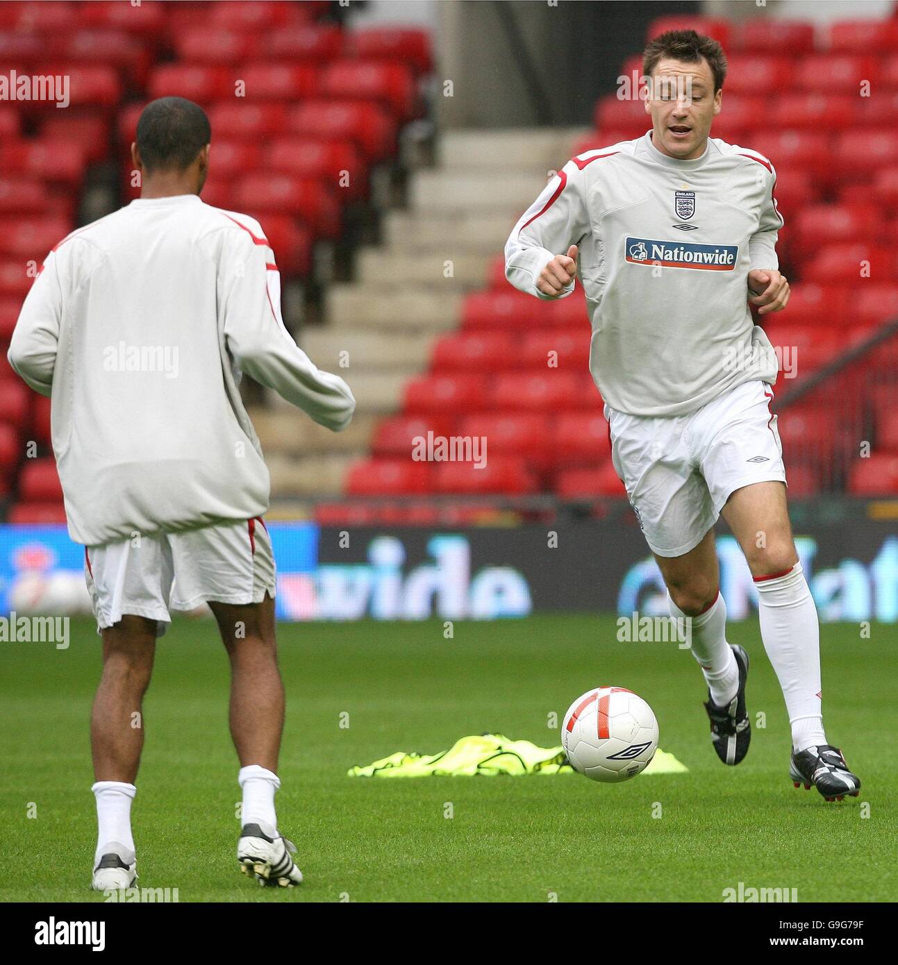 England captain john terry ashley cole training session old trafford hi ...