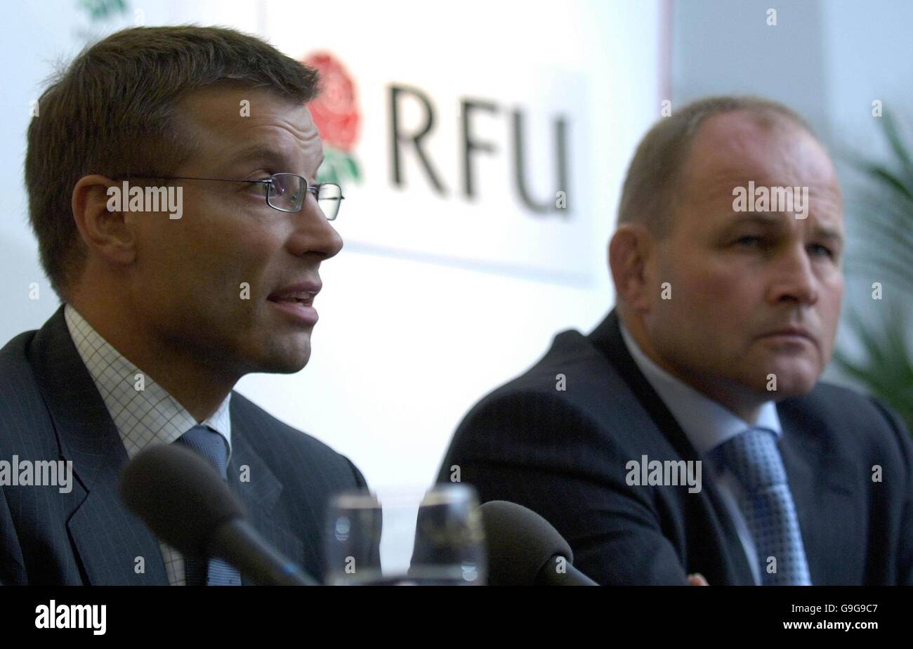 New Elite Rugby Director Rob Andrew (left) with England head coach Andy ...