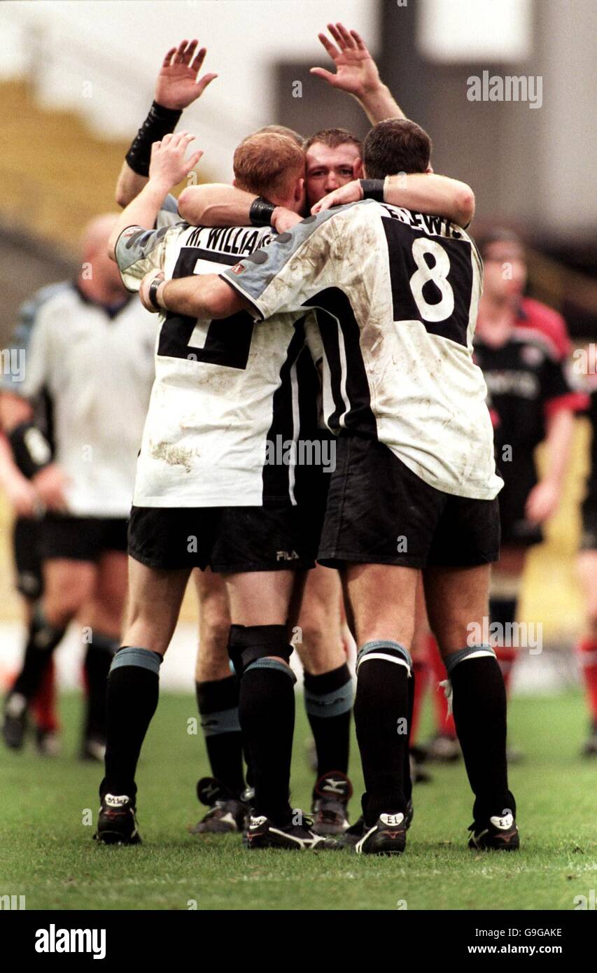 Jonathan humphreys c and emyr lewis r celebrate victory hi-res stock ...