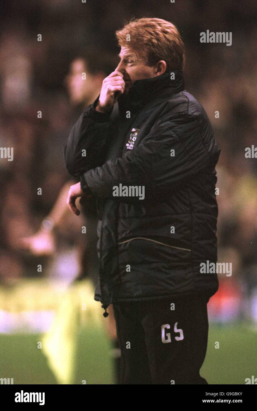 Coventry City's manager Gordon Strachan despairs on the side line side ...