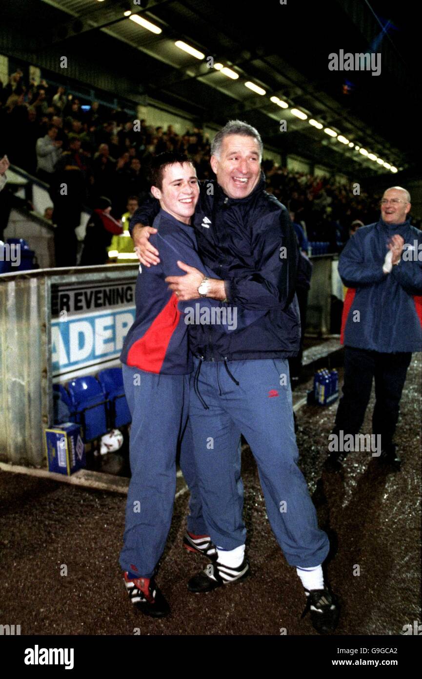 Chester City manager Graham Barrow celebrates his sides victory with a ...
