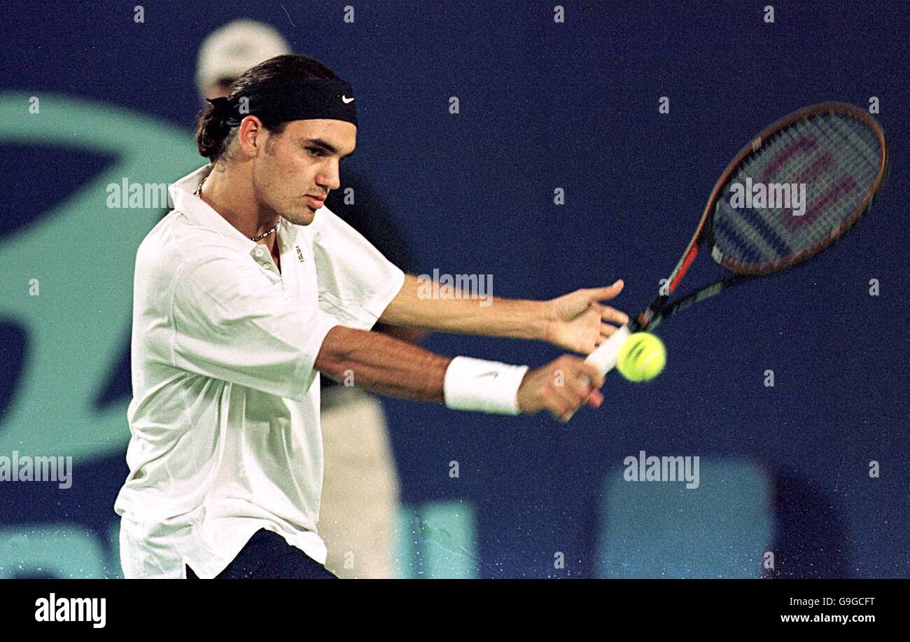 Tennis - Hopman Cup - Perth. Switzerland's Roger Federer in action ...