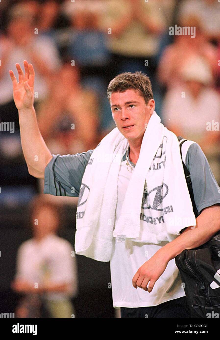 Russias marat safin celebrates victory over usas jan michael gambill hi ...