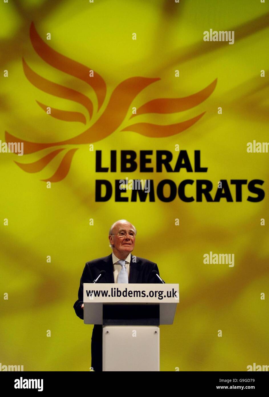 Sir Menzies Campbell, Leader of the Liberal Democrats speaking at the ...