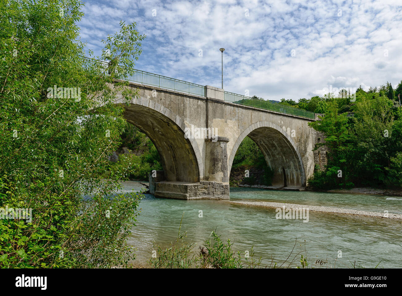 a stone bridge over the river Drome in France Stock Photo - Alamy