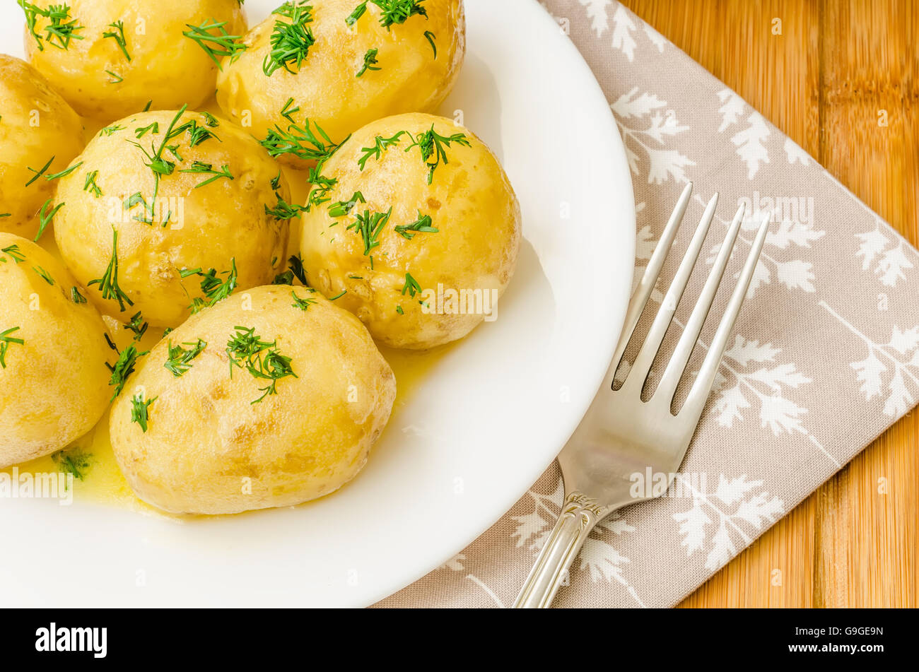 Traditional Ukrainian new potatoes, rustic food photography Stock Photo ...