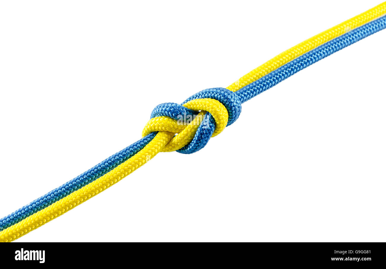 Blue and yellow rope tied together hi-res stock photography and images ...