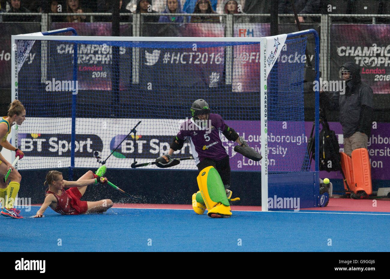 Investec Women's Hockey Champion's Trophy London June 2016. Goal mouth ...