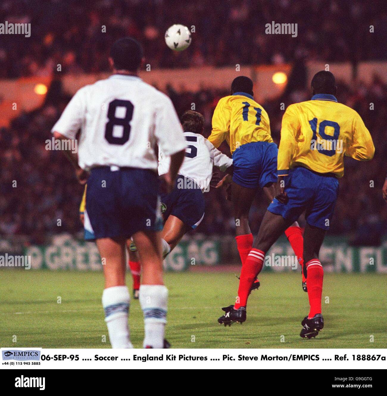 06-SEP-95 .... Soccer .... England Kit Pictures Stock Photo - Alamy