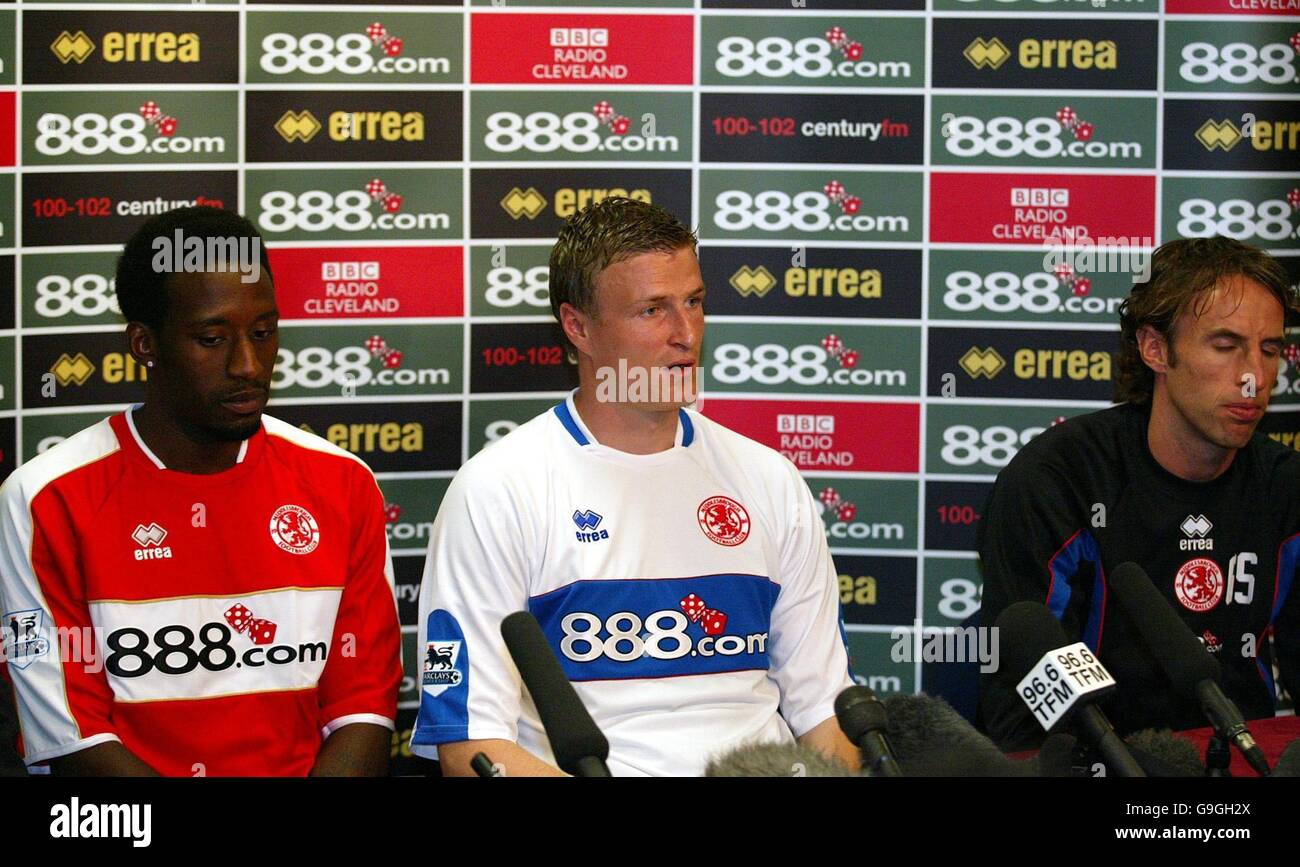 Middlesbrough's latest signing's Jason Euell (left) and Robert Huth ...