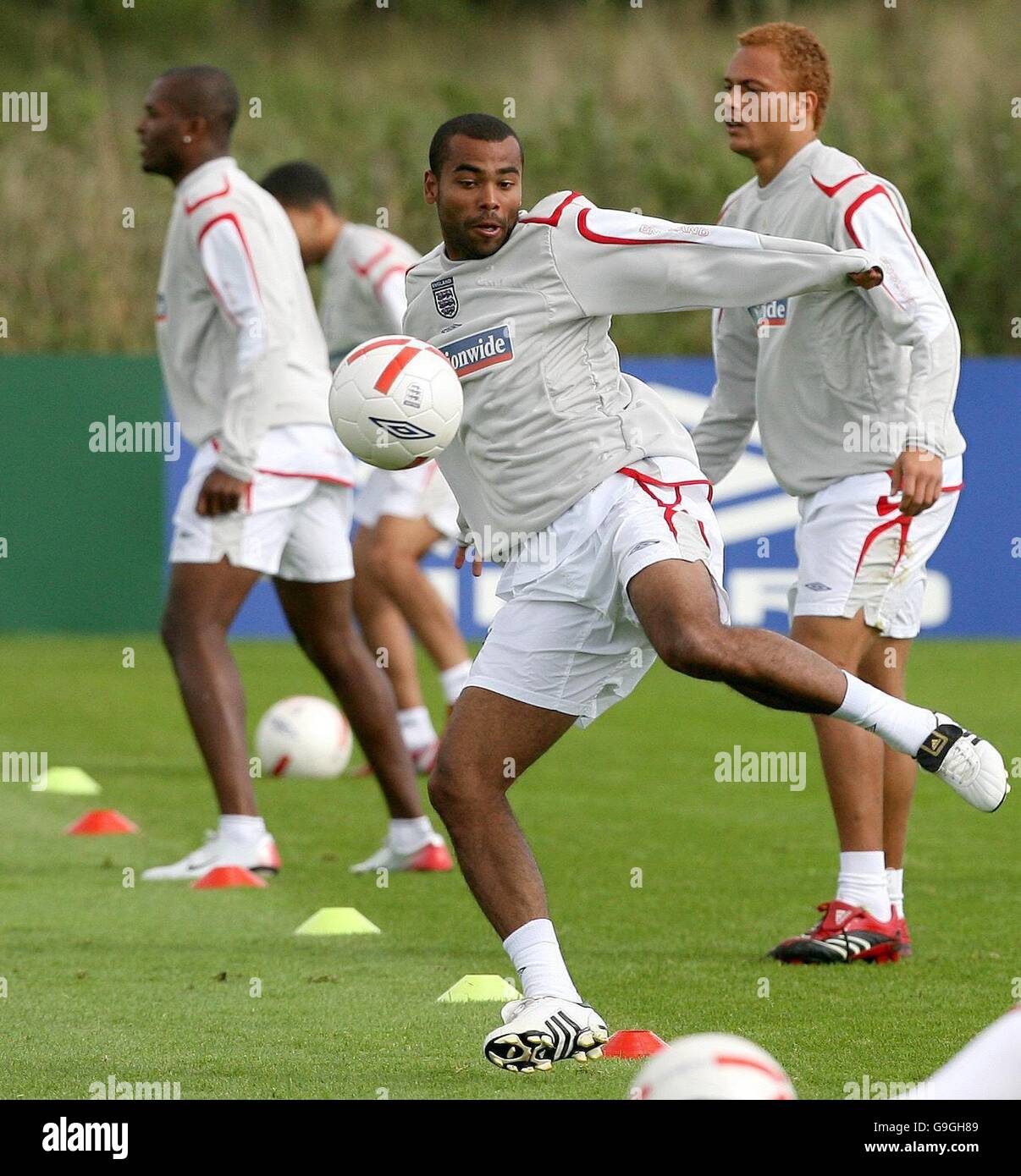England's Ashley Cole during the training session at Carrington, near ...
