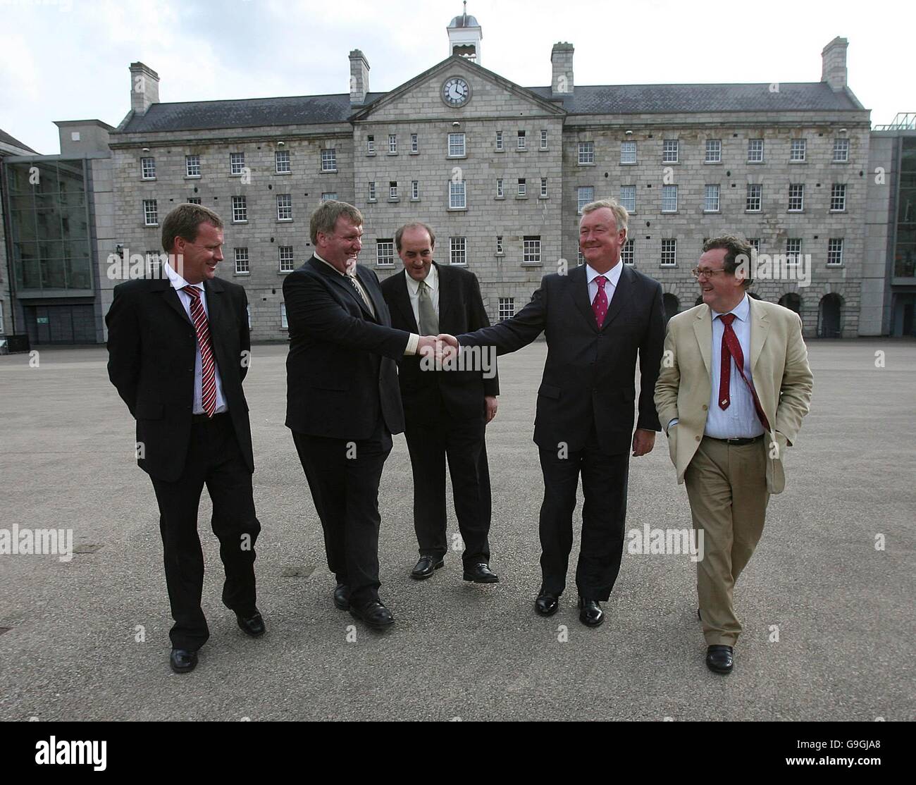Arts Minister John O'Donaghue (second right) congratulates (from left ...