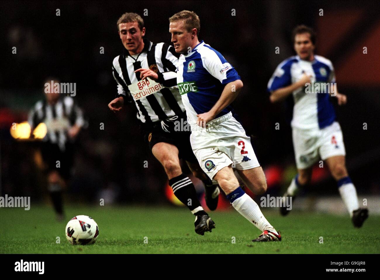 Blackburn Rovers' John Curtis (r) is chased by Chester City's Mark ...