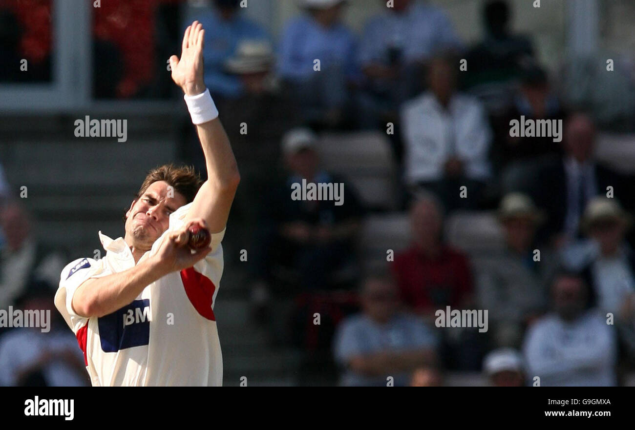 Lancashire's England bowler, James Anderson shown in action during the ...